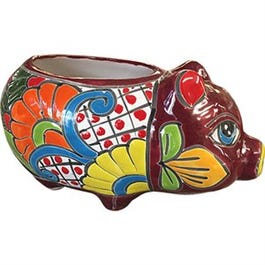 Ceramic Planter, Pig, Double-Fired, Hand-Painted, 6-In. - Almont, MI ...